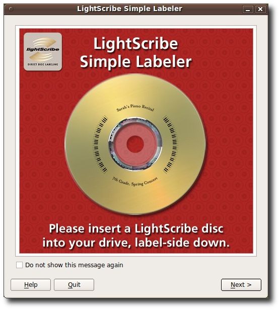 LightScribe Simple Labeler 1.18.12.1 su LinuX - Linux Freedom